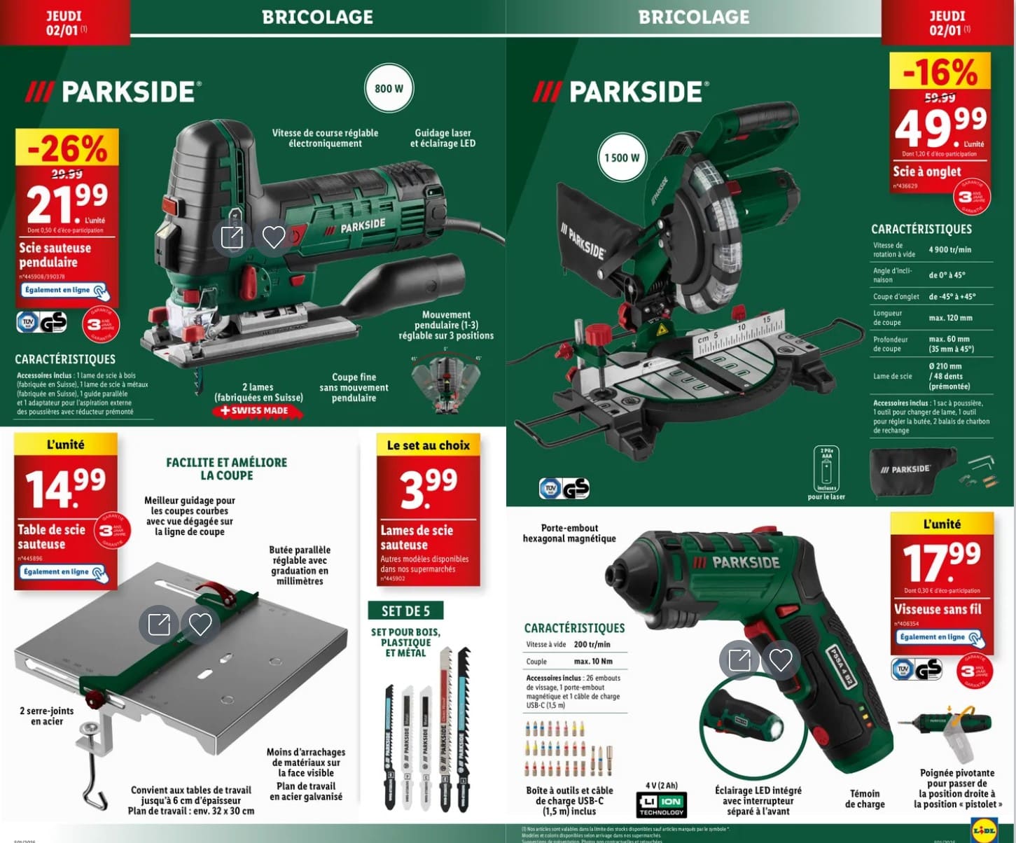 Lidl sort son plus gros arrivage Parkside pour ce début d'année avec de ...